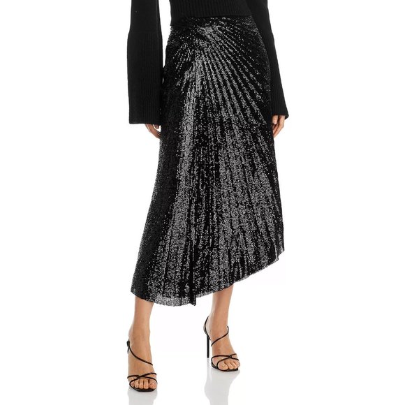 A.L.C. | Skirts | Alc Tori Asymmetric Pleated Sequined Tulle Midi Skirt ...
